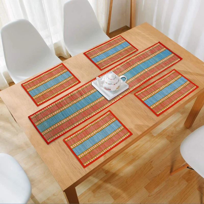Center Table Runner Naturally Handcrafted 4 Seater -Red